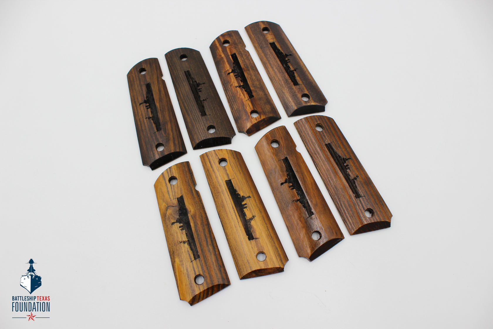 1945 Silhouette 1911 Deck Wood Grips – Battleship Texas Foundation